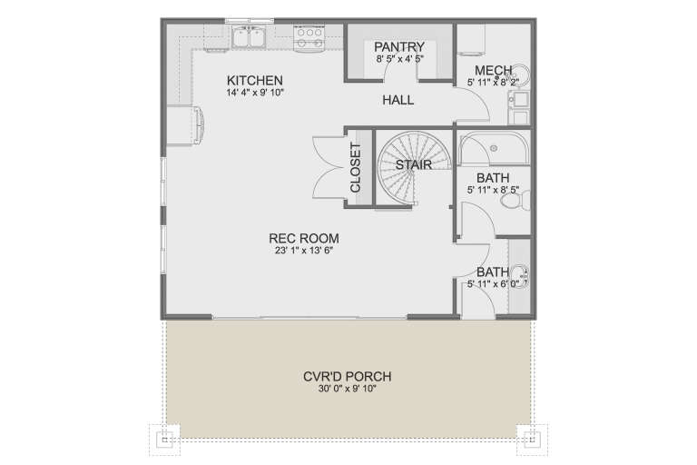 Traditional Plan - 1,255 Square Feet, 1 Bathroom | Floor Plan #2802 ...