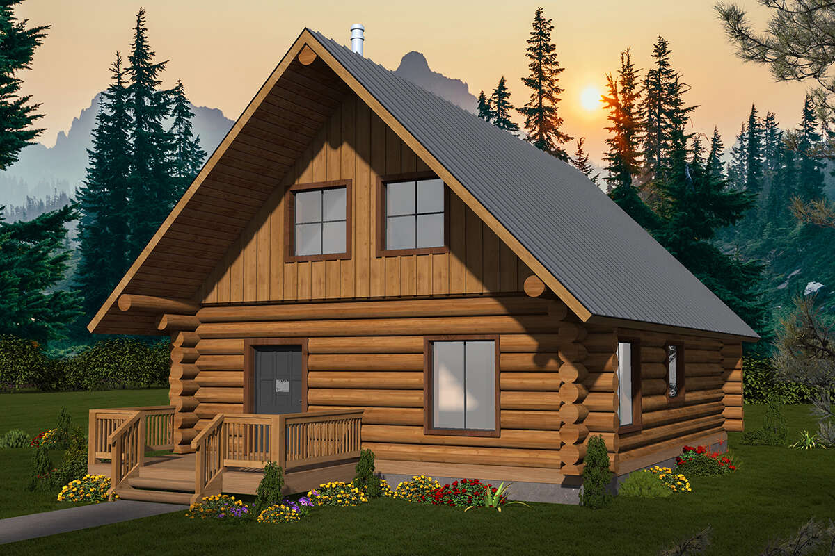 Log Plan - 1,405 Square Feet, 1 Bedroom, 1 Bathroom | Floor Plan #039 ...