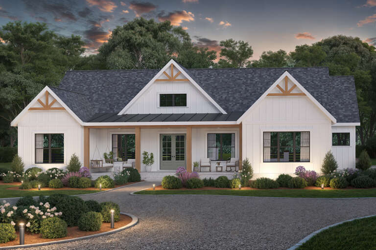 Modern Farmhouse Plan - 2,080 Square Feet, 3 Bedrooms, 2.5 Bathrooms ...
