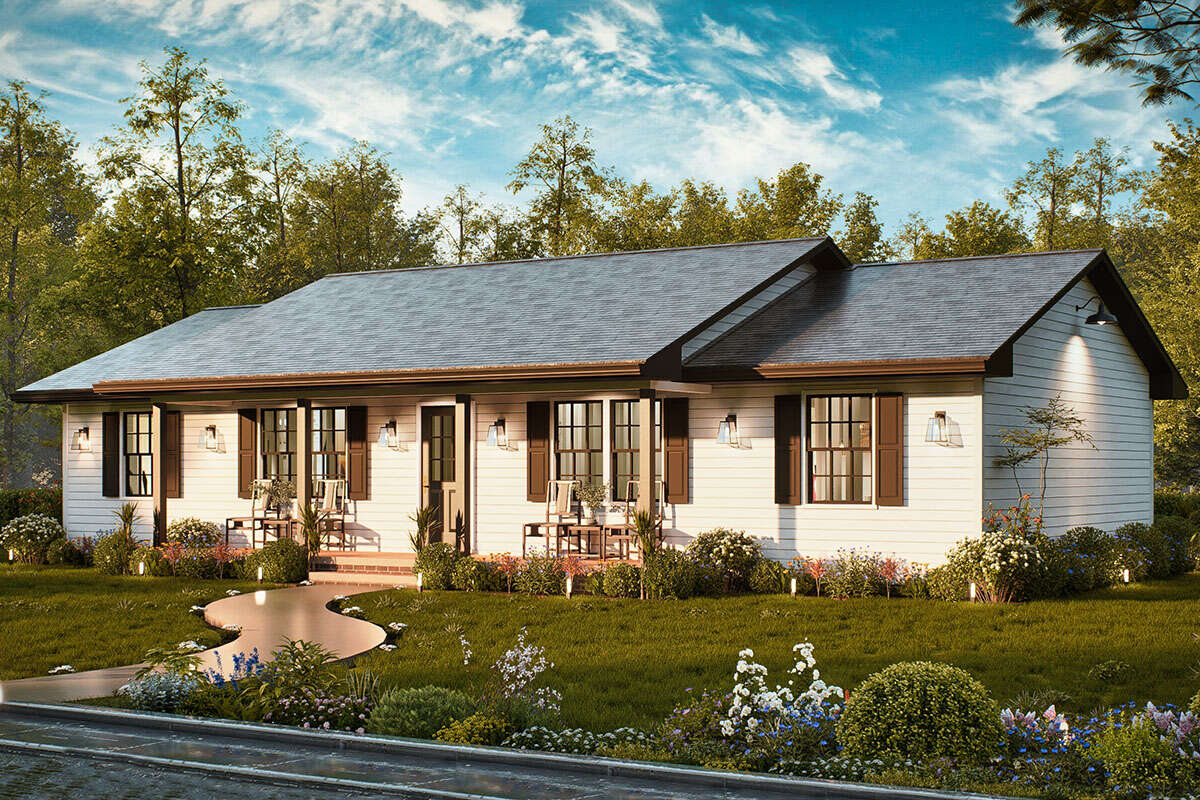 Country Plan - 1,223 Square Feet, 4 Bedrooms, 2 Bathrooms | Floor Plan ...