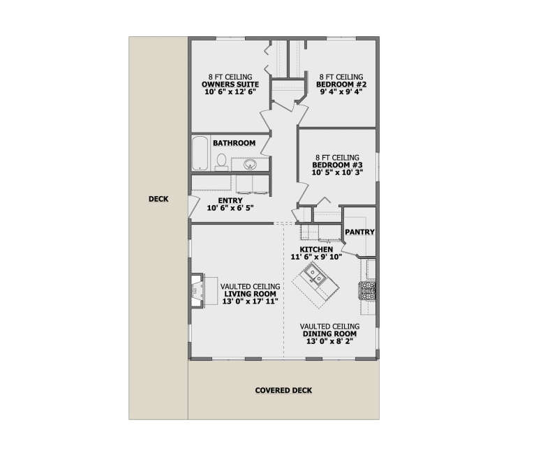 Craftsman Plan - 1,144 Square Feet, 3 Bedrooms, 1 Bathroom | Floor Plan ...