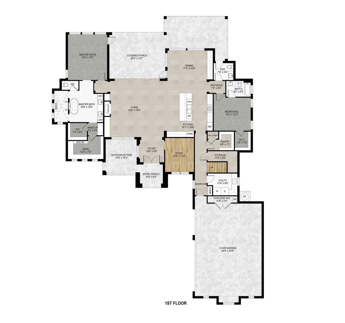 Contemporary Plan - 3,452 Square Feet, 4 Bedrooms, 3.5 Bathrooms | Floor Plan #8314-00053 ...