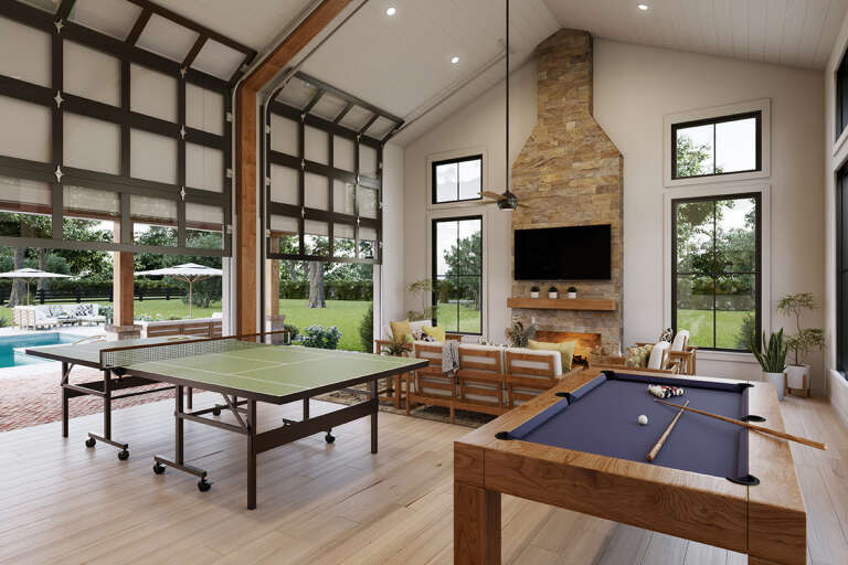 Modern Farmhouse Pool House Plan - 1,000 Square Feet, 1 Bathroom ...