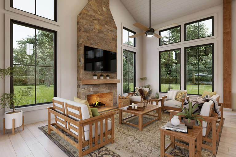 Modern Farmhouse Pool House Plan - 1,000 Square Feet, 1 Bathroom ...