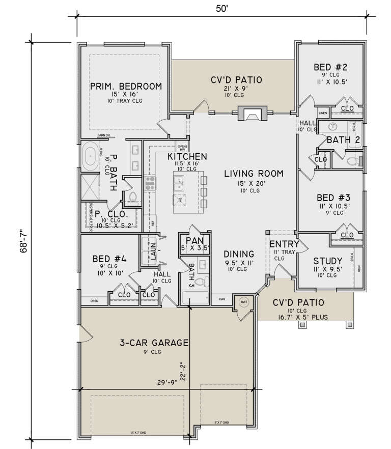 Craftsman Plan - 1,973 Square Feet, 4 Bedrooms, 3 Bathrooms | Floor ...