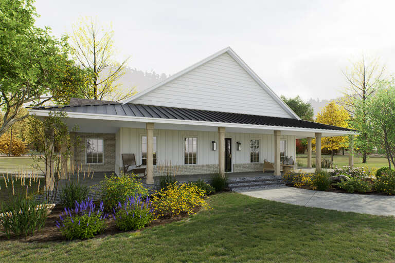 Modern Farmhouse Plan - 1,369 Square Feet, 3 Bedrooms, 2 Bathrooms ...