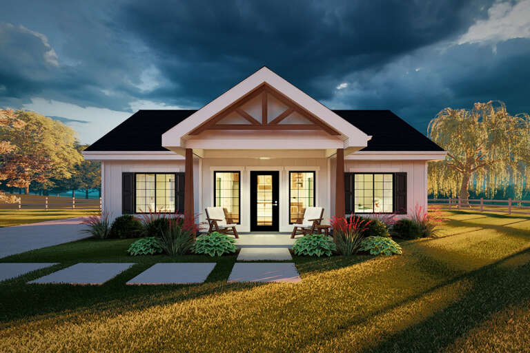 Modern Farmhouse Plan - 850 Square Feet, 1 Bedroom, 1 Bathroom | Floor ...