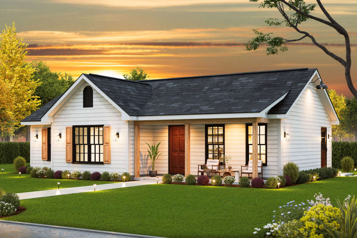 Country Plan - 1,140 Square Feet, 3 Bedrooms, 2 Bathrooms | Floor Plan ...