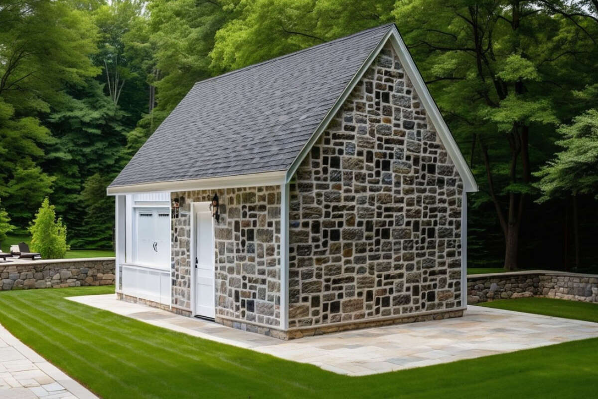 Craftsman Pool House Plan - 384 Square Feet, 1 Bathroom | Floor Plan ...