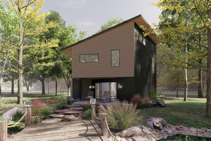 Contemporary 2 Car Garage Plan - 1,240 Square Feet, 1 Bedroom, 1.5 ...