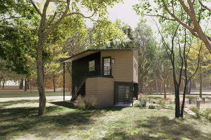 Contemporary 2 Car Garage Plan - 1,240 Square Feet, 1 Bedroom, 1.5 ...