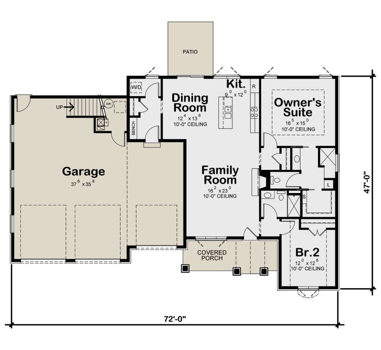 Craftsman Plan - 1,548 Square Feet, 2 Bedrooms, 2 Bathrooms | Floor ...