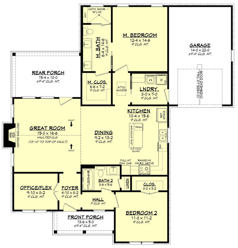 Modern Farmhouse Plan - 1,400 Square Feet, 2 Bedrooms, 2 Bathrooms ...