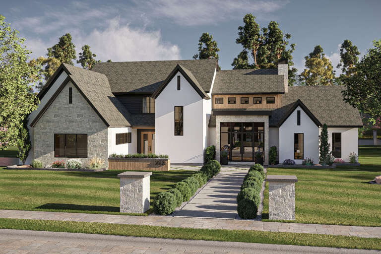 Modern Transitional Plan - 3,926 Square Feet, 4 Bedrooms, 3.5 Bathrooms ...