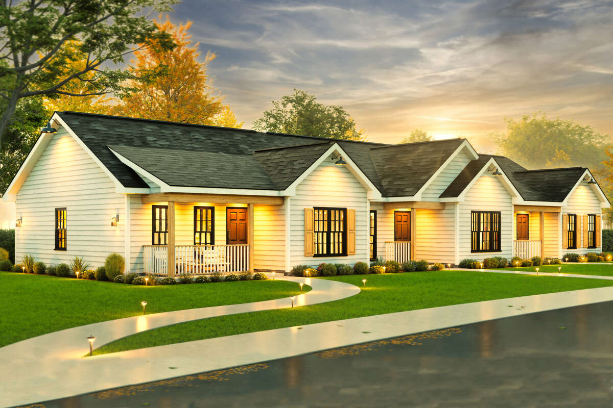 Traditional Triplex Plan - 841 Square Feet, 1 Bedroom, 1 Bathroom ...
