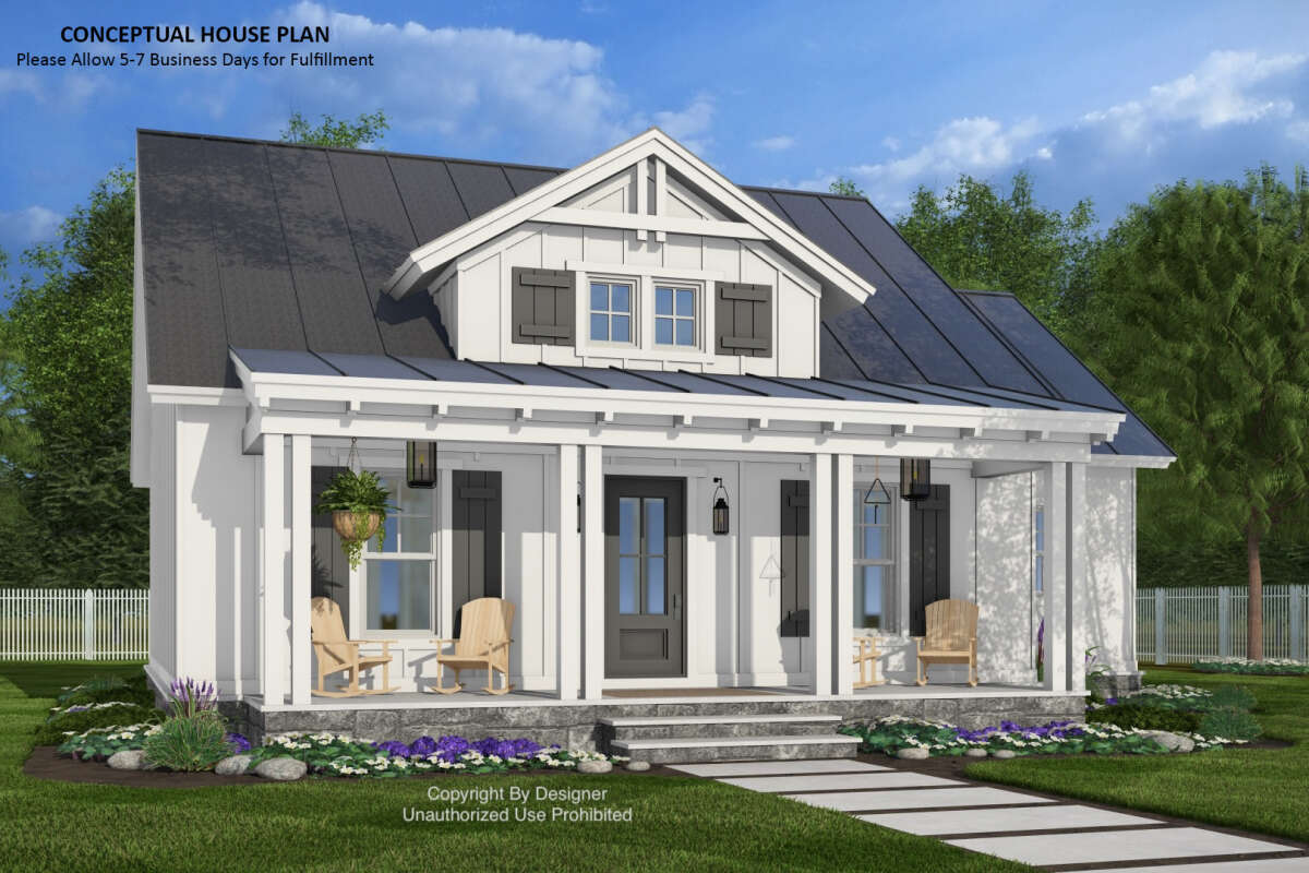 Modern Farmhouse Plan - 1,004 Square Feet, 2 Bedrooms, 2 Bathrooms | Floor Plan #098-00684 ...