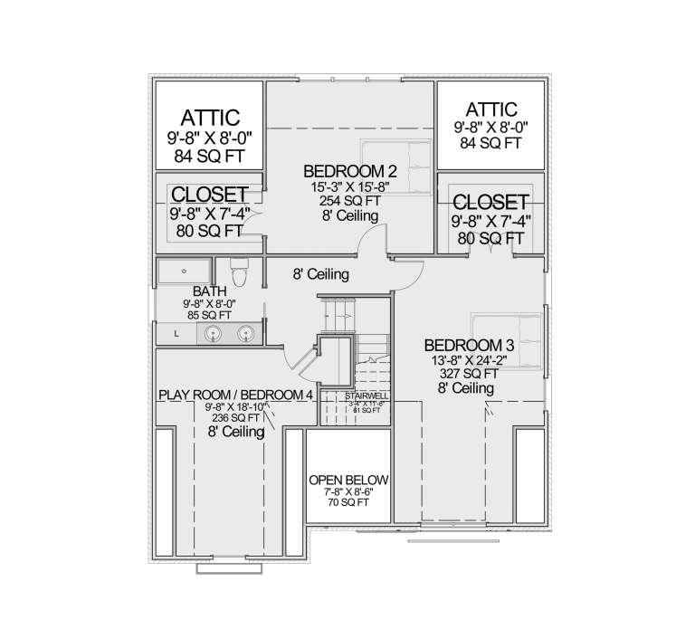 Tudor Plan - 2,829 Square Feet, 3-4 Bedrooms, 2.5 Bathrooms | Floor ...