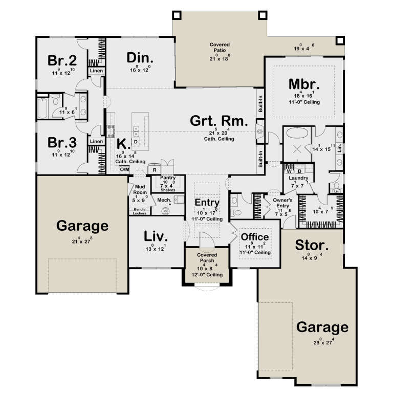 European Plan - 2,965 Square Feet, 3 Bedrooms, 2.5 Bathrooms | Floor Plan #963-01213 | America's ...