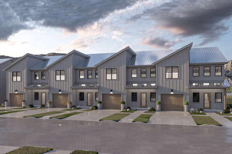 Contemporary Fourplex Plan - 1,701 Square Feet, 3 Bedrooms, 2.5 ...