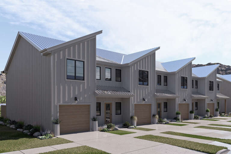 Contemporary Fourplex Plan - 1,701 Square Feet, 3 Bedrooms, 2.5 ...