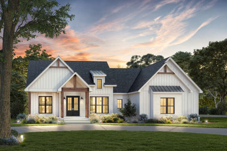 Cuthbert Modern Farmhouse Plan One Story Farmhouse Designs