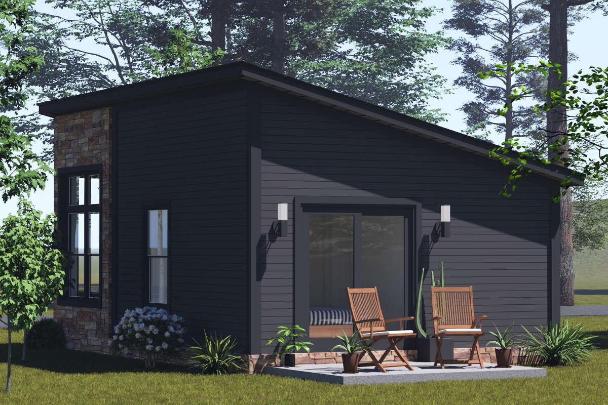 Modern Plan - 384 Square Feet, 1 Bedroom, 1 Bathroom | Floor Plan #4848 ...