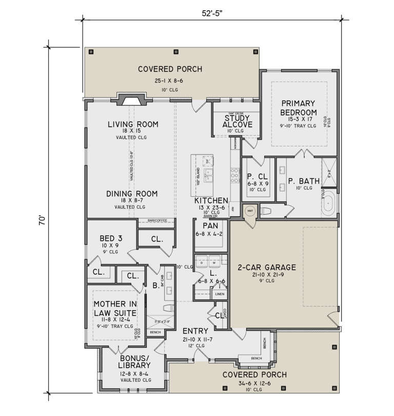 Southern Plan - 2,372 Square Feet, 3 Bedrooms, 2 Bathrooms | Floor Plan ...