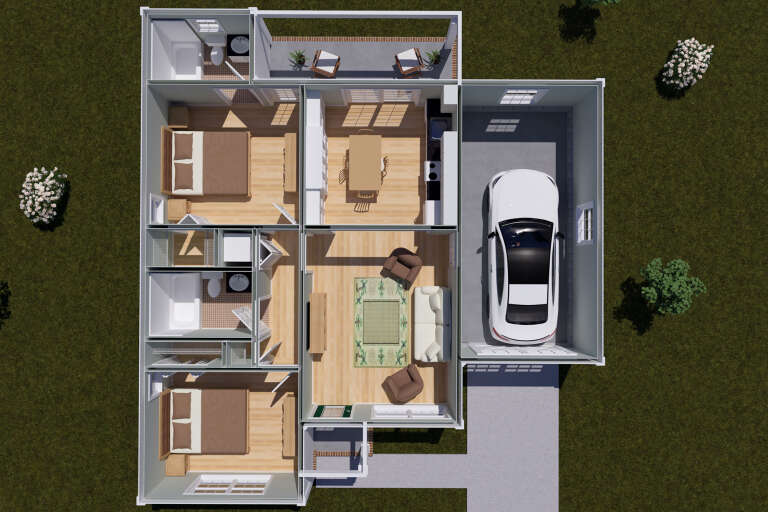 Cottage Plan - 799 Square Feet, 2 Bedrooms, 2 Bathrooms | Floor Plan ...