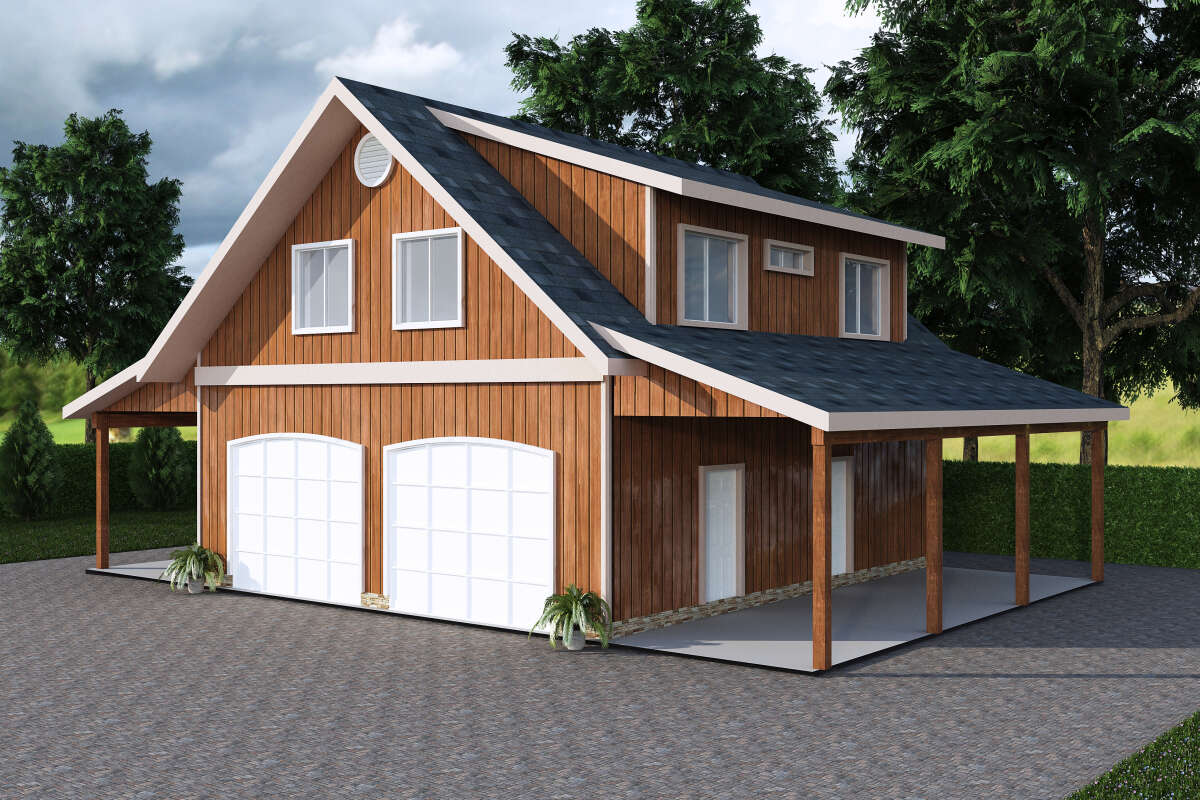 Barn 4 Car Garage Plan - 2,150 Square Feet, 2 Bedrooms, 2 Bathrooms ...