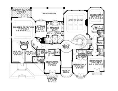 Mediterranean Plan - 6,412 Square Feet, 7 Bedrooms, 7.5 Bathrooms | Floor Plan #168-00087 ...