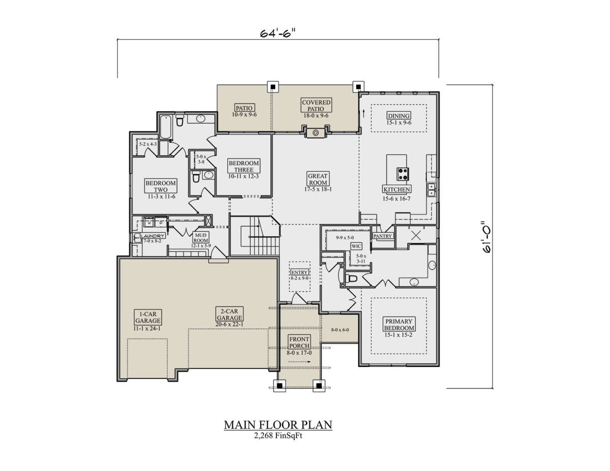 Contemporary Plan - 2,268 Square Feet, 3-5 Bedrooms, 2.5 Bathrooms ...