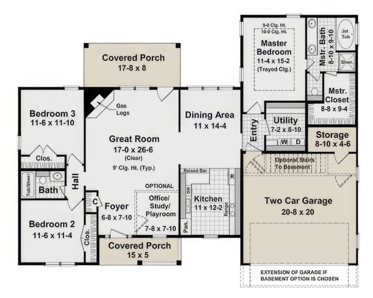 Traditional Plan - 1,700 Square Feet, 3 Bedrooms, 2 Bathrooms | Floor ...