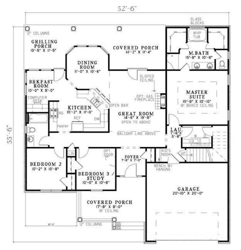 Traditional Plan - 1,710 Square Feet, 3 Bedrooms, 2 Bathrooms | Floor ...