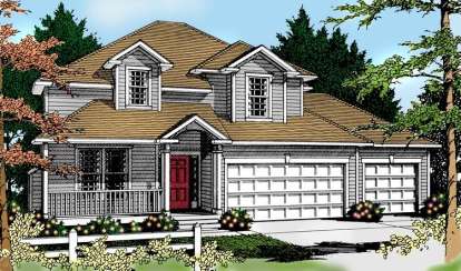 Country Plan: 2,992 Square Feet, 4-5 Bedrooms, 3.5 Bathrooms - 034-00089