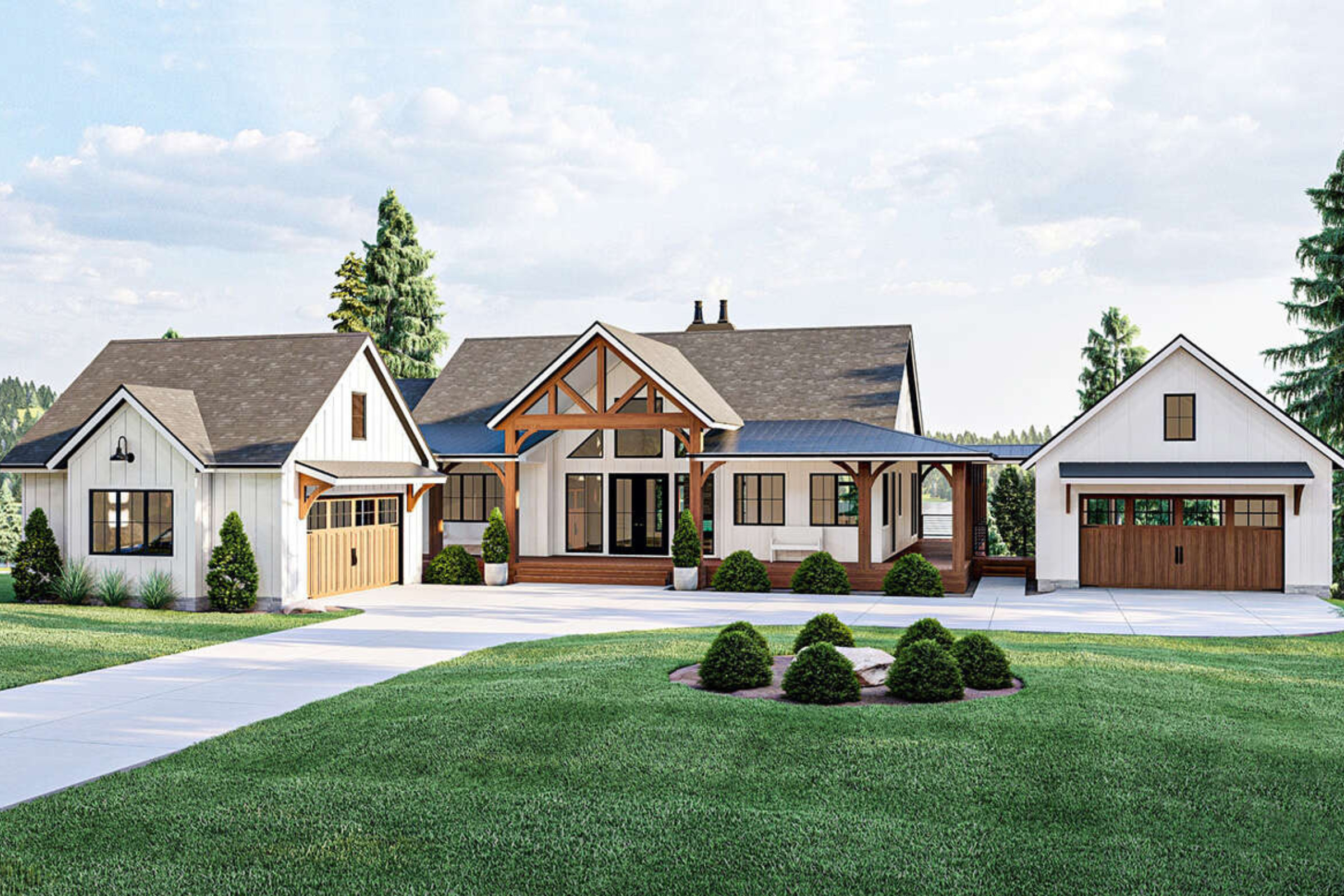 L Shaped House Plans | Courtyard Entry Floor Plans & Designs